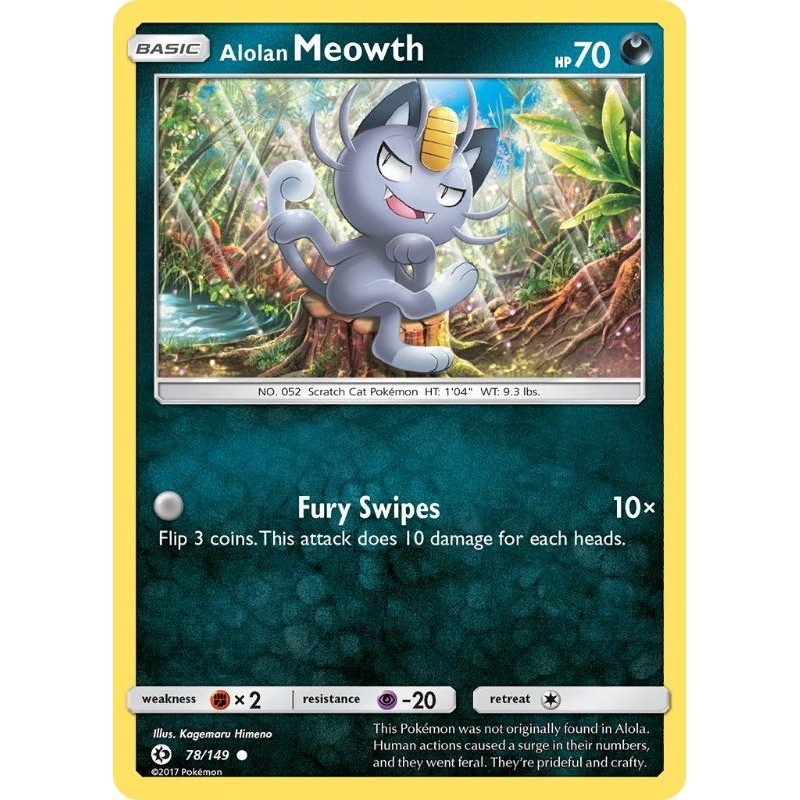 [No.52 / Alolan Meowth] Pokemon card (*not genuine product*) | Shopee ...