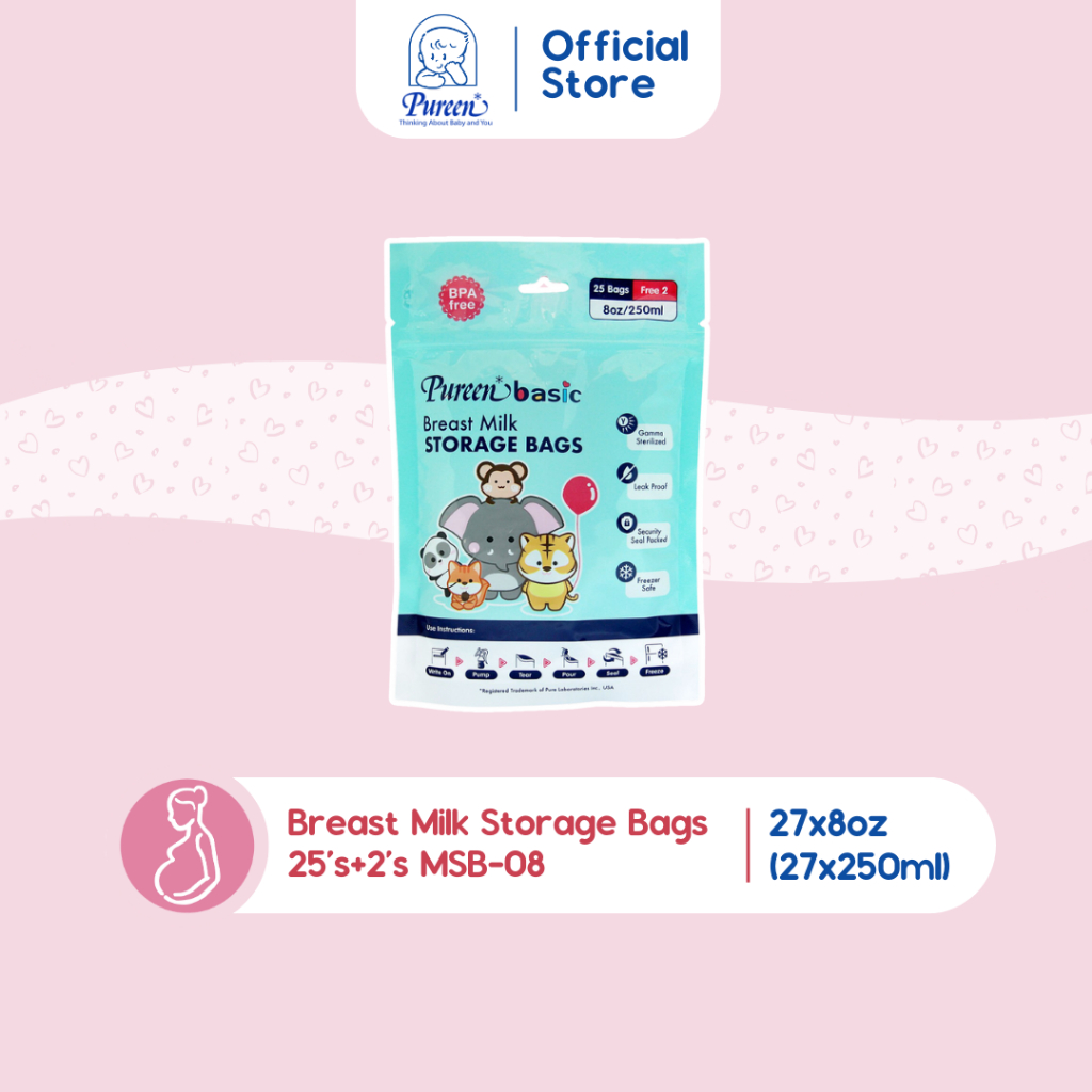 Pureen Breast Milk Storage Bags 8oz 250ml MSB 08 (25 + 2's) | Shopee ...