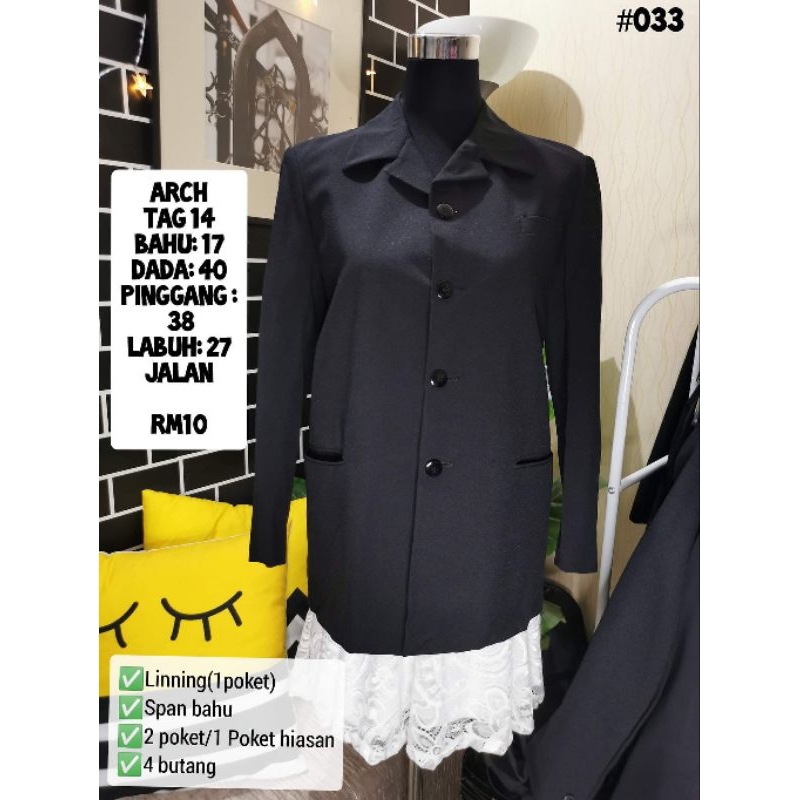 BLAZER BLACK CODE#033 | Shopee Malaysia