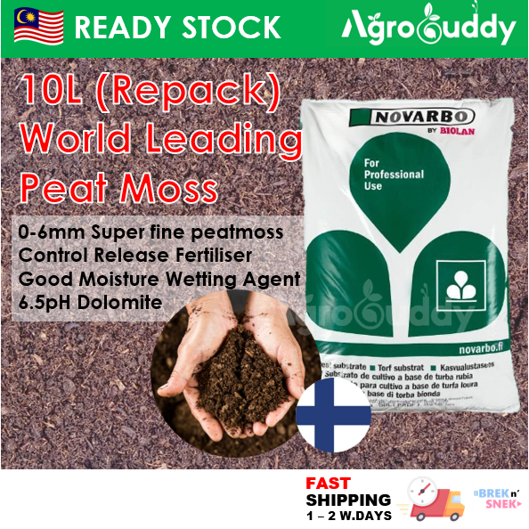 [10L-Repack] Agrobuddy NOVARBO High Quality Peatmoss/ Tanah Semaian ...