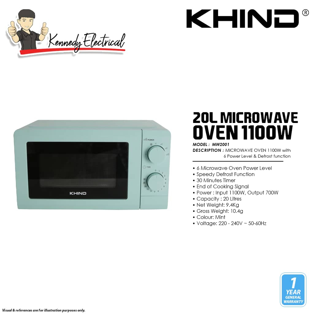Khind 20L MICROWAVE OVEN 1100W MW2001 | Shopee Malaysia