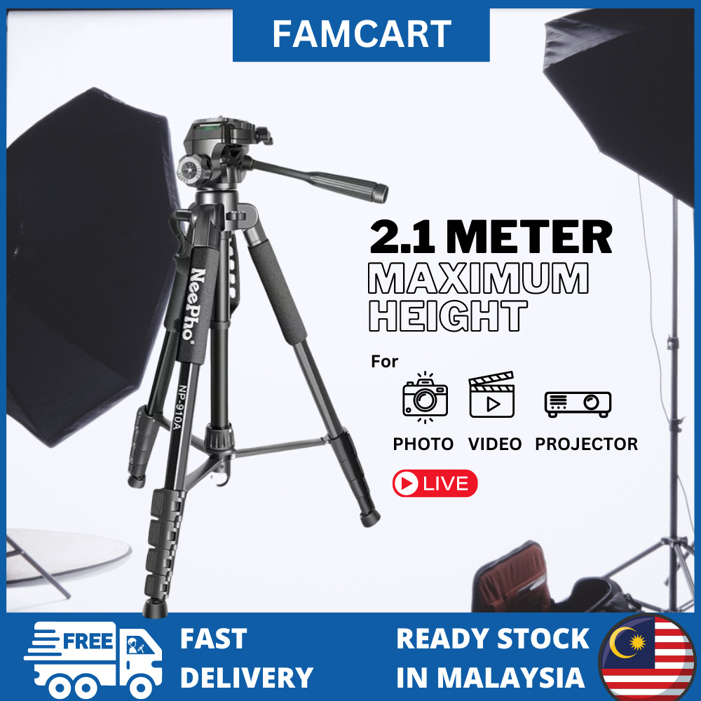 🔥READY STOCK🔥 Neepho NP-910A 2.1 meter height professional tripod ...