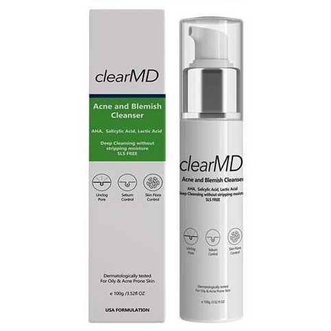 ClearMD Acne and Blemish cleanser 100g (AHA, salicylic acid, lactic ...