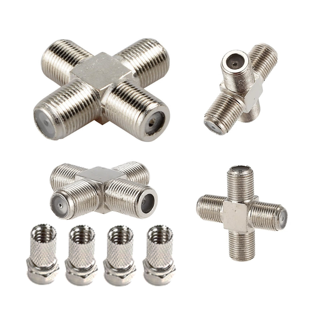 4 WAY RG6 F-type Female to Female Splitter Combiner for Antenna TV or ...