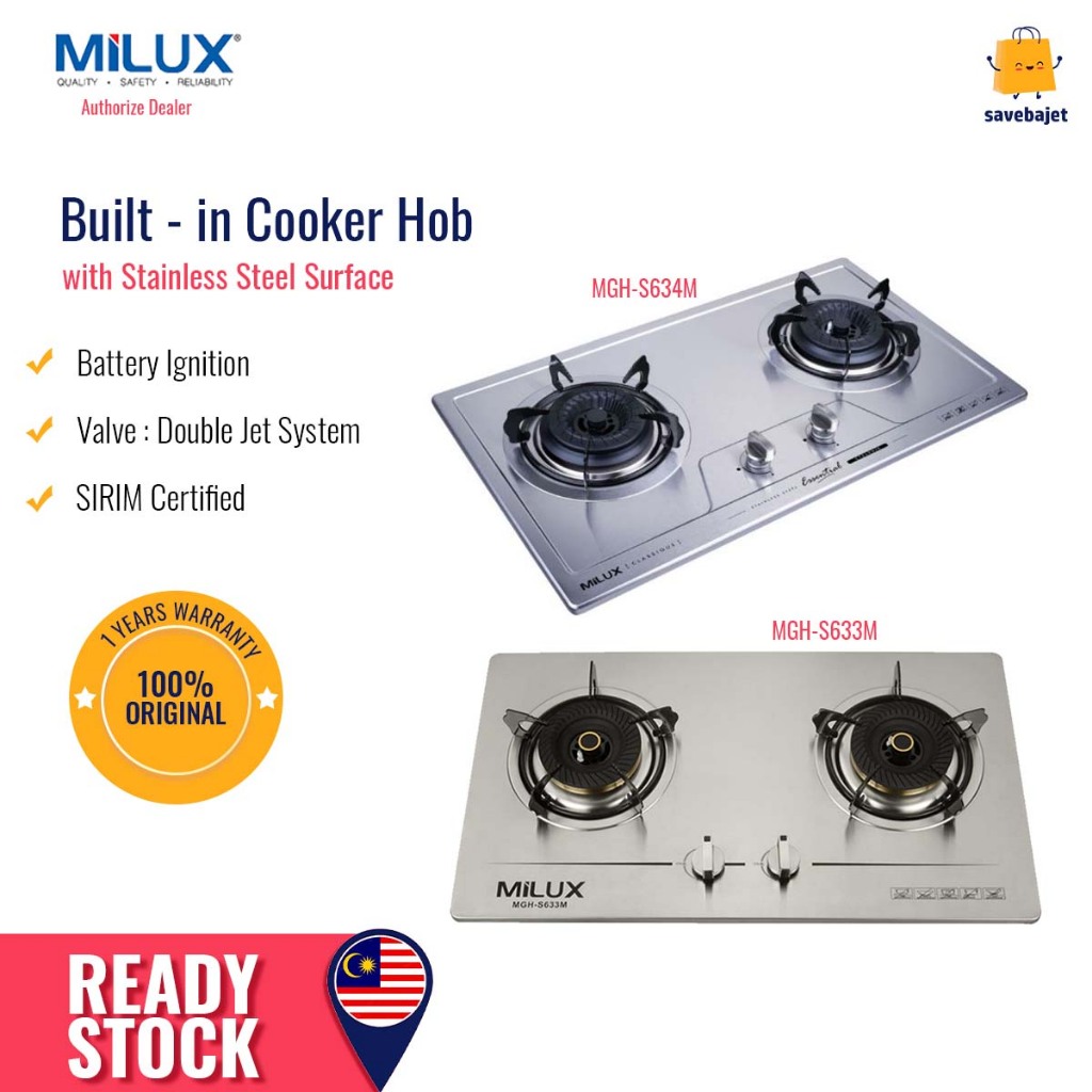 MiLUX 2 Burner Gas Cooker Hob MGH-S633M MGH-S634M | Shopee Malaysia