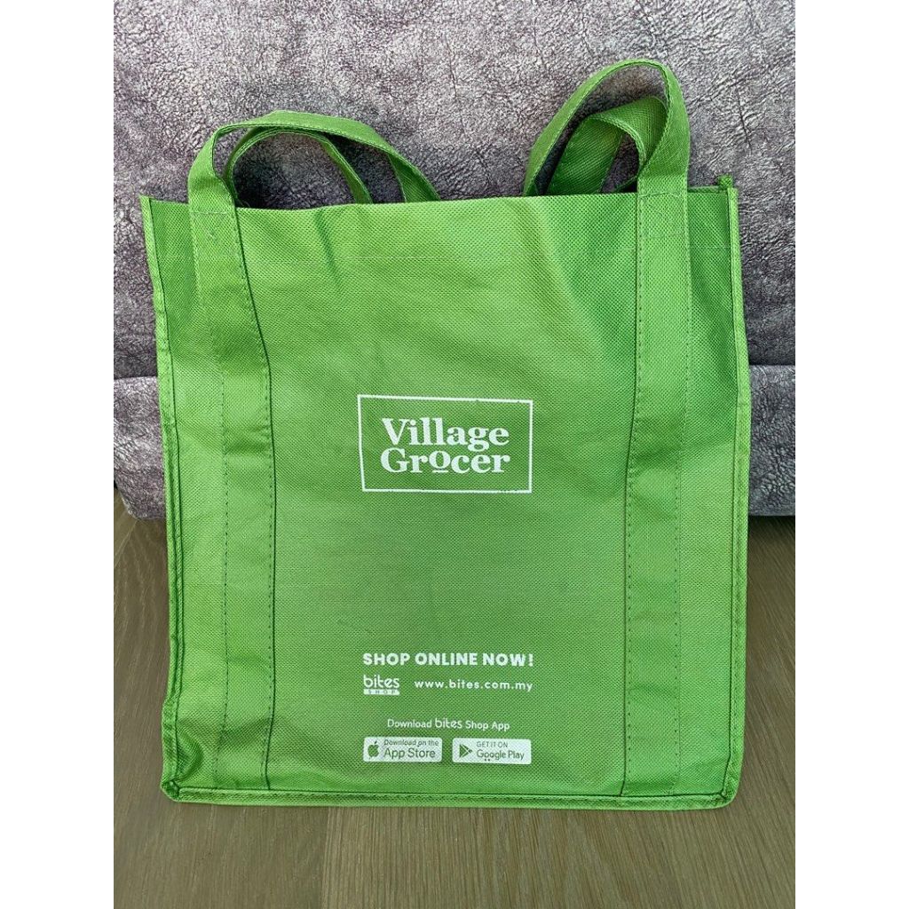 Reusable Foldable Shopping Bag Canvas Grocery Storage Recycle Beg Lipat ...