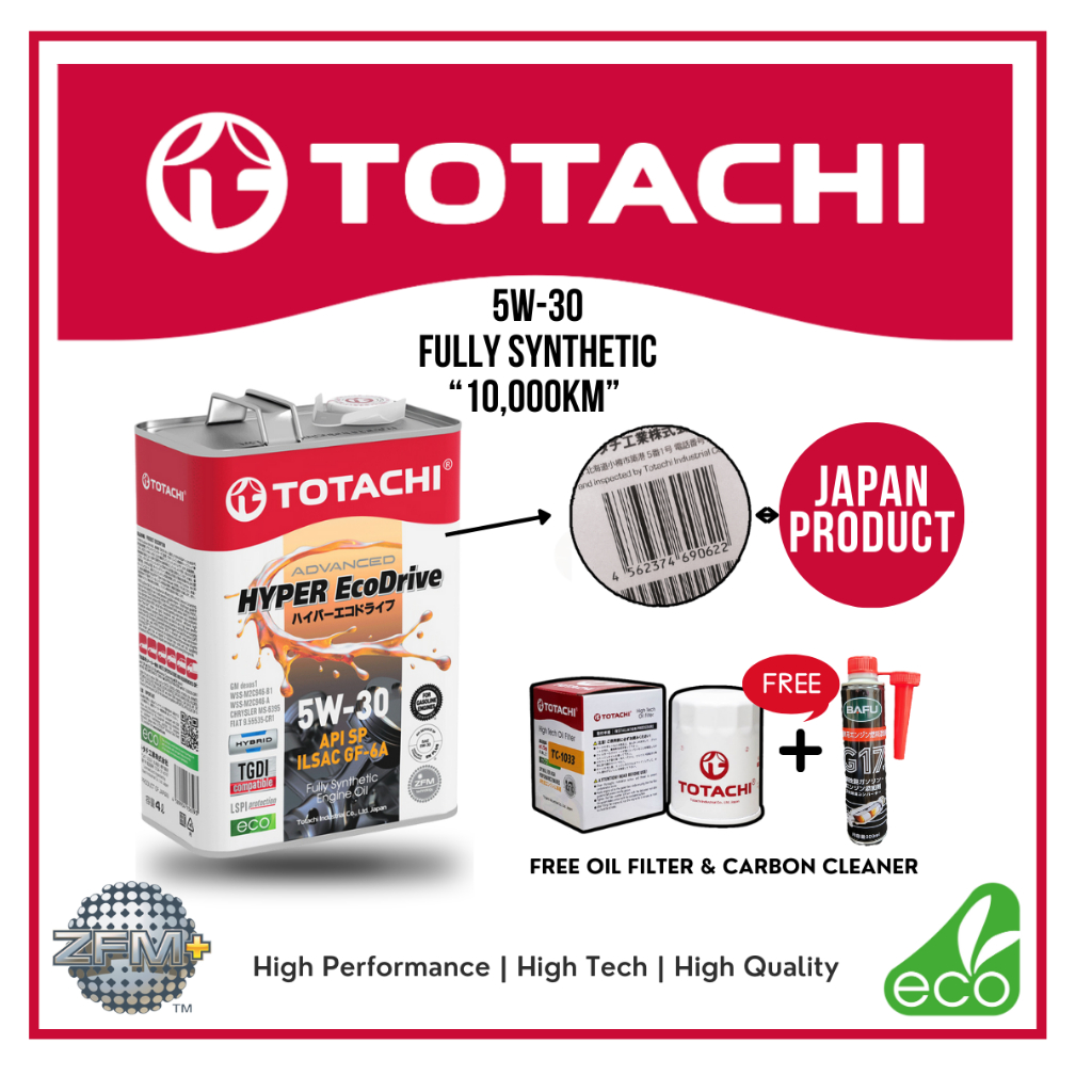 ORIGINAL | TOTACHI JAPAN ENGINE OIL 5w30 HYPER EcoDrive Fully Synthetic ...