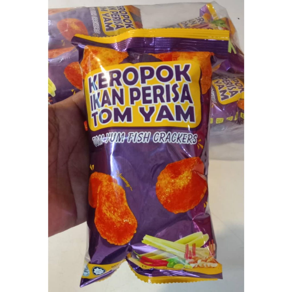 Keropok Ikan Perisa Tomyam/Keropok Sedia Dimakan/Kudapan Tomyam (1 Pack ...