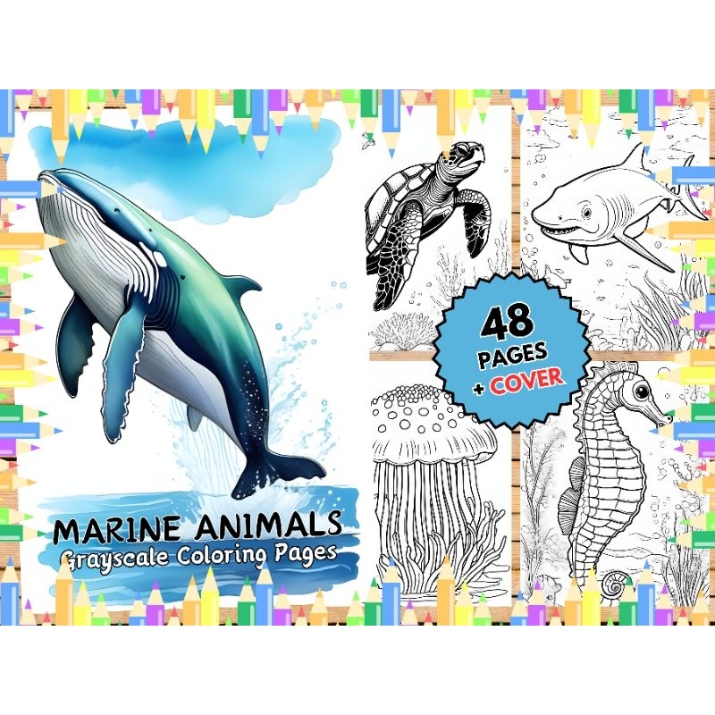 Marine Animals Coloring Pages - Sea Animals - Bundle Coloring Pages for ...