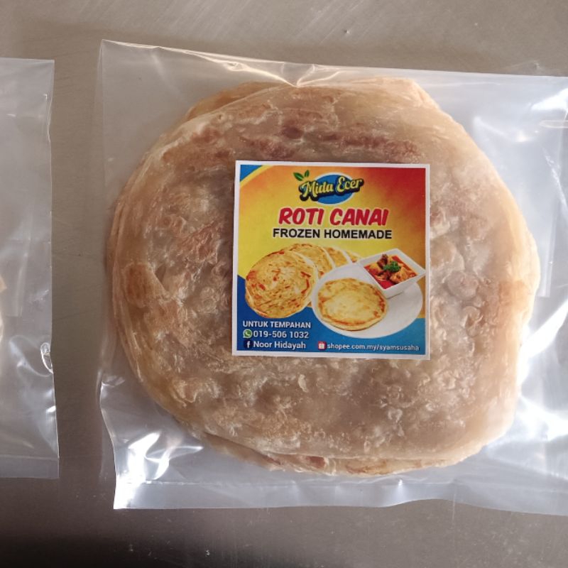 ROTI CANAI FROZEN HOMEMMADE READY STOK (5biji)(BELI 5 BUNGKUS DAN ...