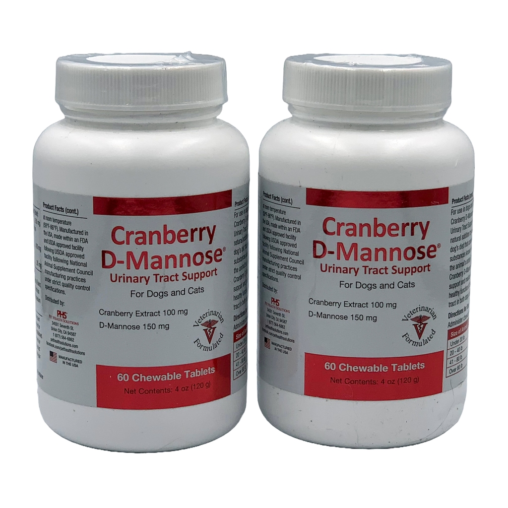 PHS Cranberry D-Mannose Chewable Tablets for Cats & Dogs Ultimate ...