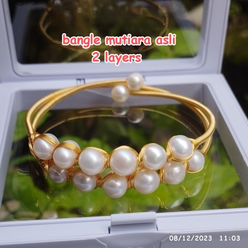 Bangle mutiara asli 2 layer (mutiara air tawar) | Shopee Malaysia