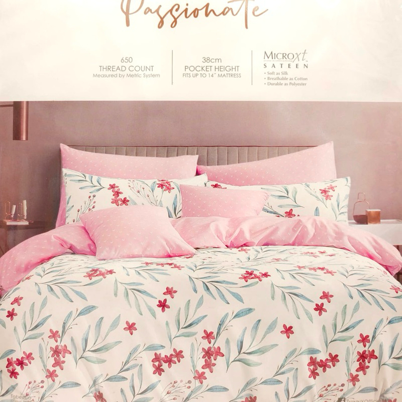 Winny Passionate Fitted Sheet Set - 650TC / 38cm Deep Pocket (SUPER SINGLE/QUEEN/KING)床单套装单人、双人 ...