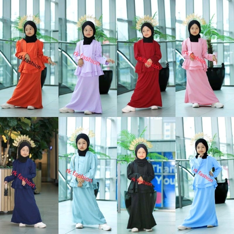 🥰Raya New 2024 baju kabaya🔥Baju Kabaya Peplum (2Y-12Y)Colors material ...