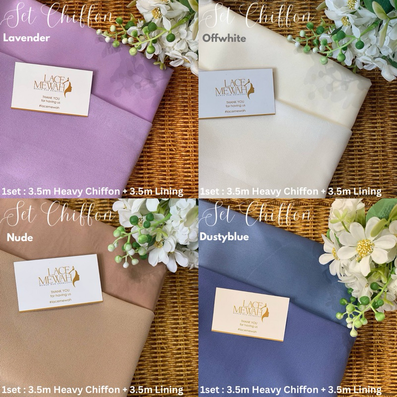 SET KAIN PASANG HEAVY CHIFFON SIAP DENGAN LINING /KAIN ALAS SESUAI BAJU ...