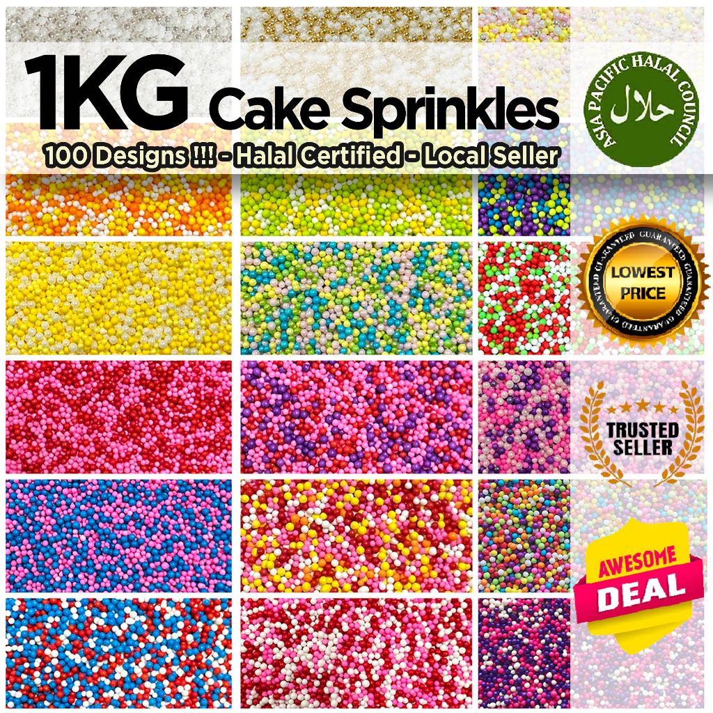 《1Kg》2mm Cake Sprinkles Cake Decoration Harga Borong& Halal Certified ...