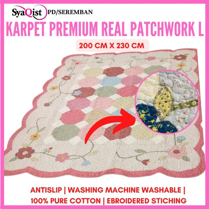 SYAQIST KARPET REAL PATCHWORK PREMIUM SAIZ L | Karpet patchwork sulam ...
