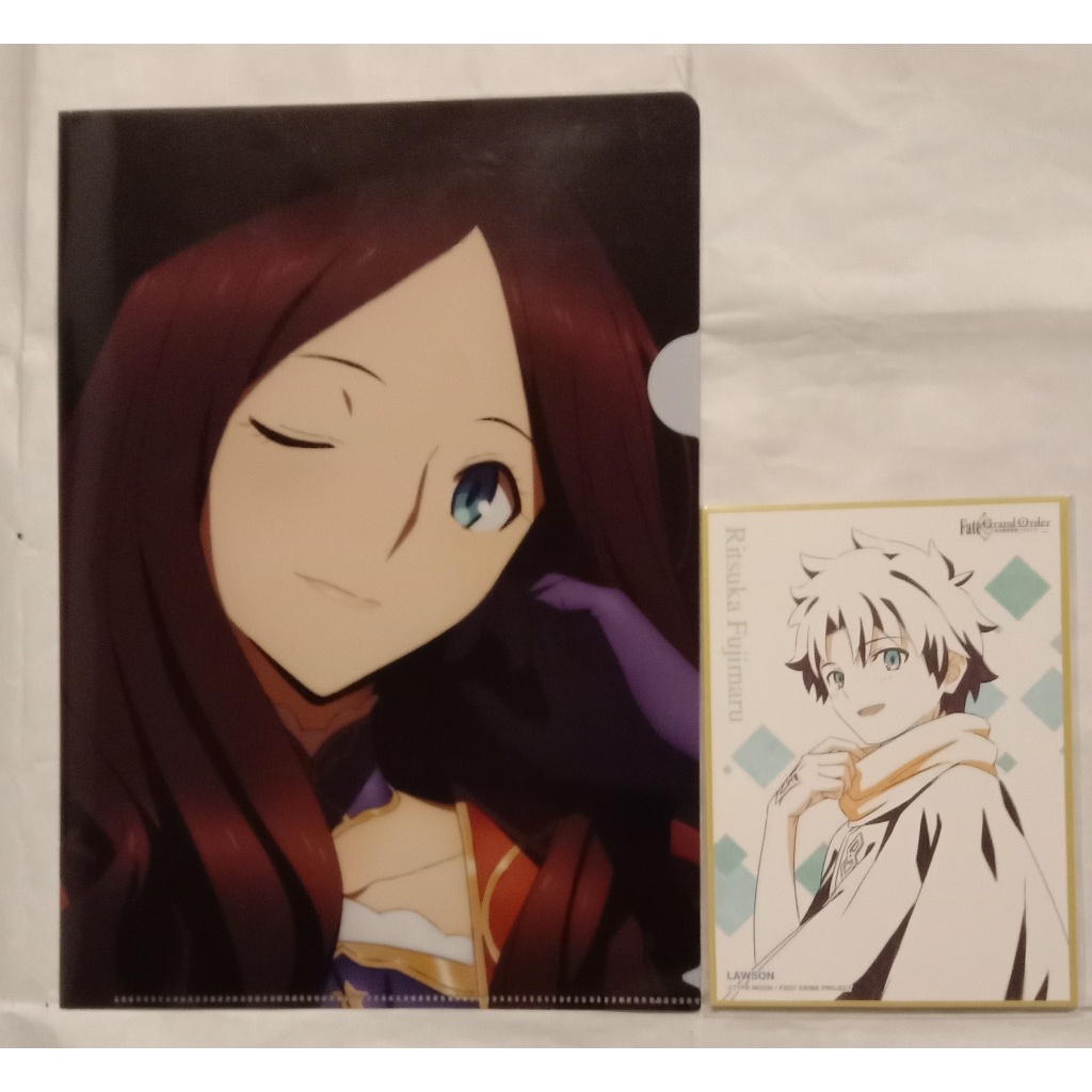 FGO Fate/Grand Order x Lawson collab A5 file folder mini Shikishi set (Leonarda da Vinci ...