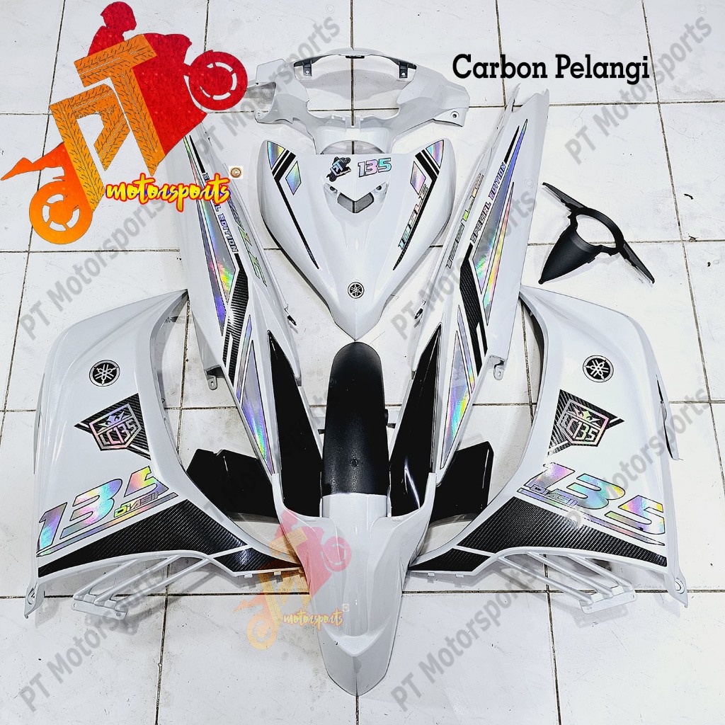 Yamaha LC 135 Cover Set White Sticker Black Chrome Gold Carbon Blue Red ...