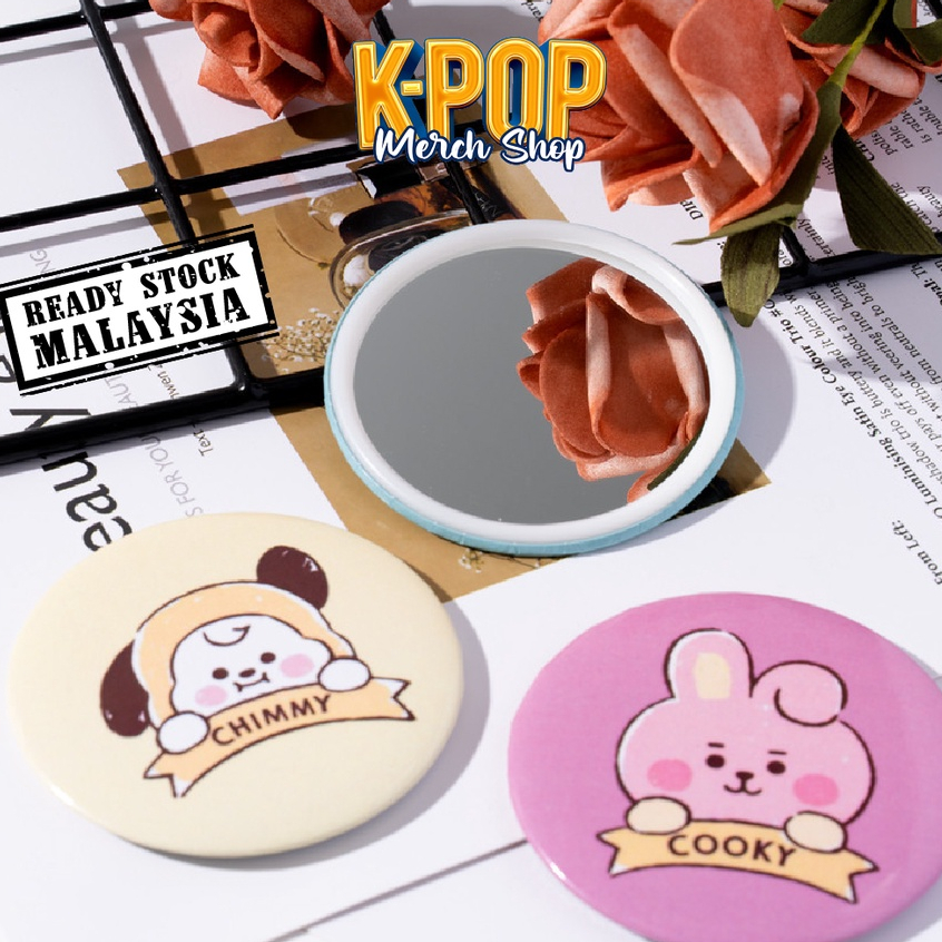 1 BTS BT21 Tinytan Bangtan OT7 Kpop Merch Mini Hand Pocket Makeup Mirror Compact Miniso | Shopee ...