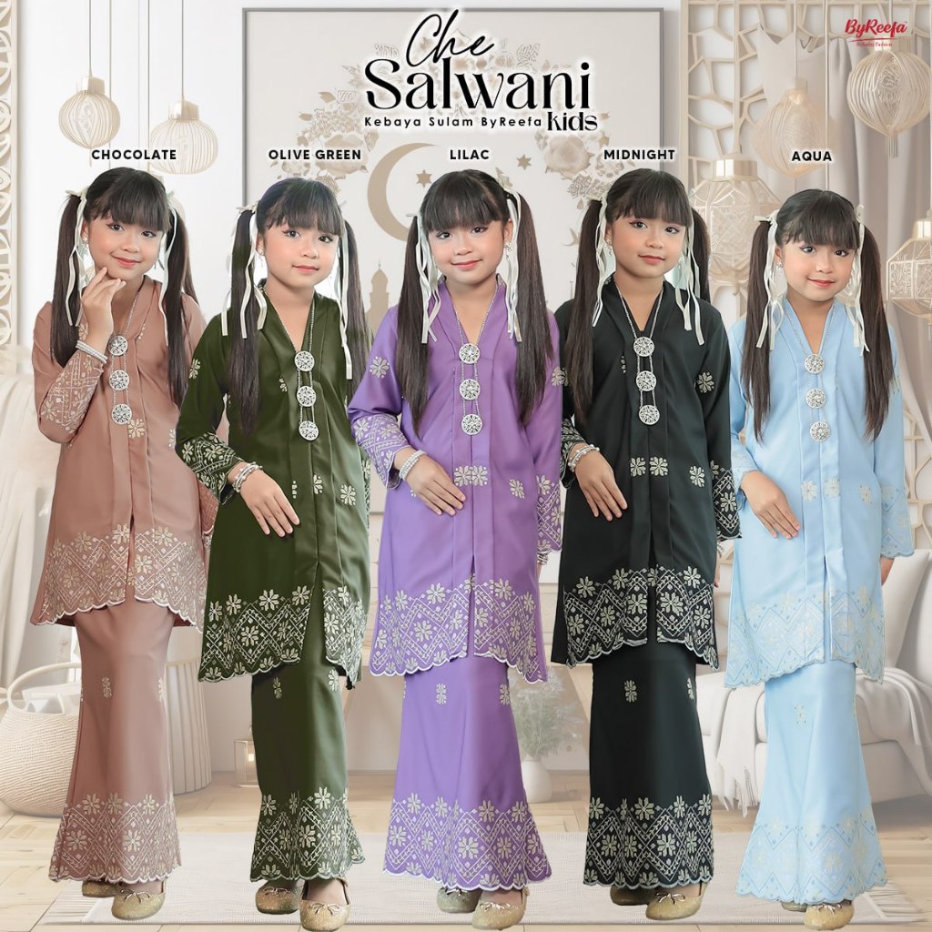 [RAYA 2024] KEBAYA CHE SALWANI KIDS, KEBAYA SEDONDON IBU DAN ANAK ...