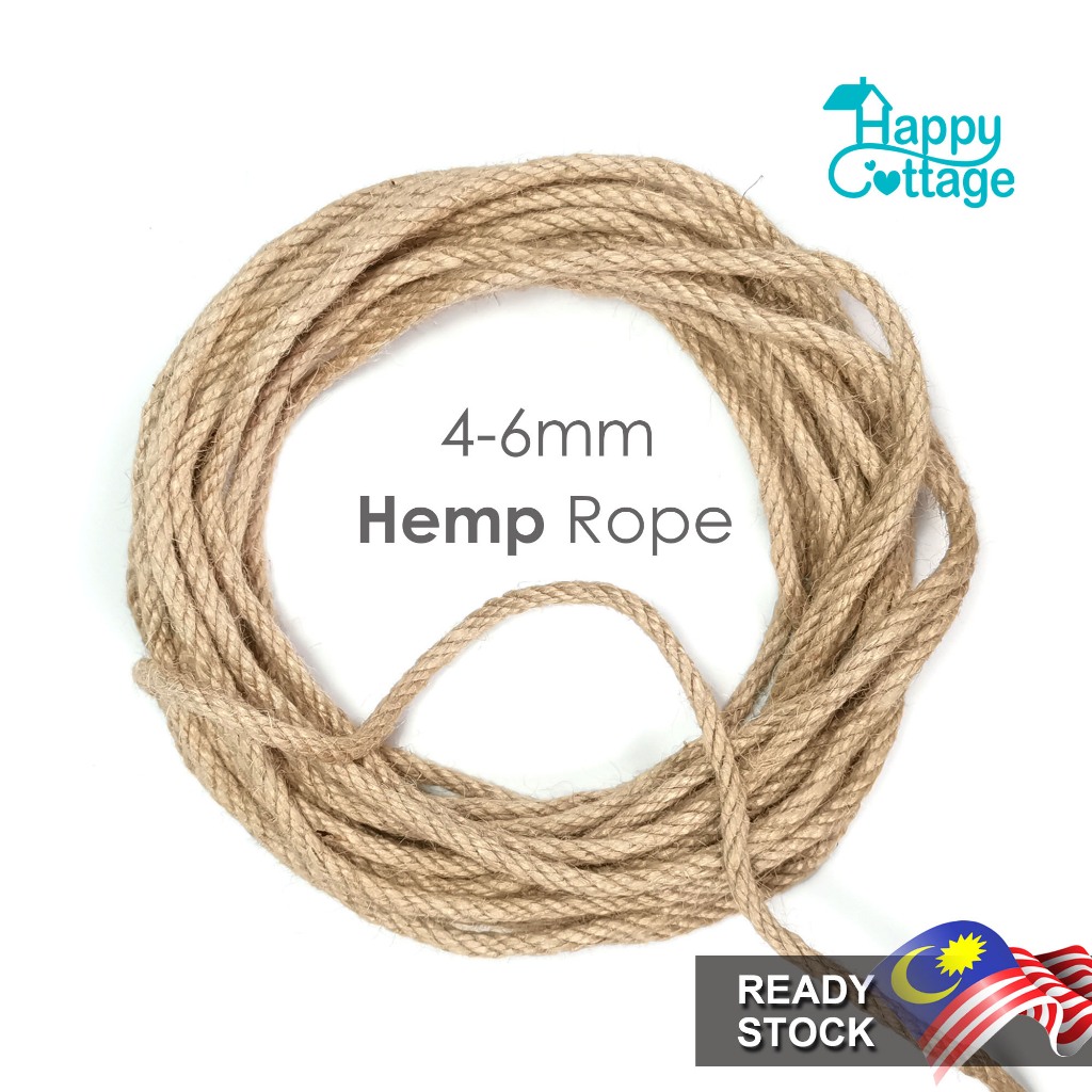 4mm/5mm/6mm/Hemp Rope/Jute Rope/Tali Guni/Art & Craft/DIY天然麻绳/黄麻绳 Happy ...