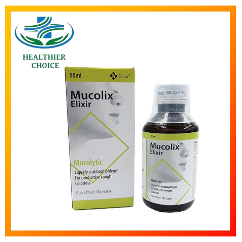 Xepa Mucolix Elixir 90ml Kiwi Fruit Flavour (Liquefy Stubborn Phlegm ...