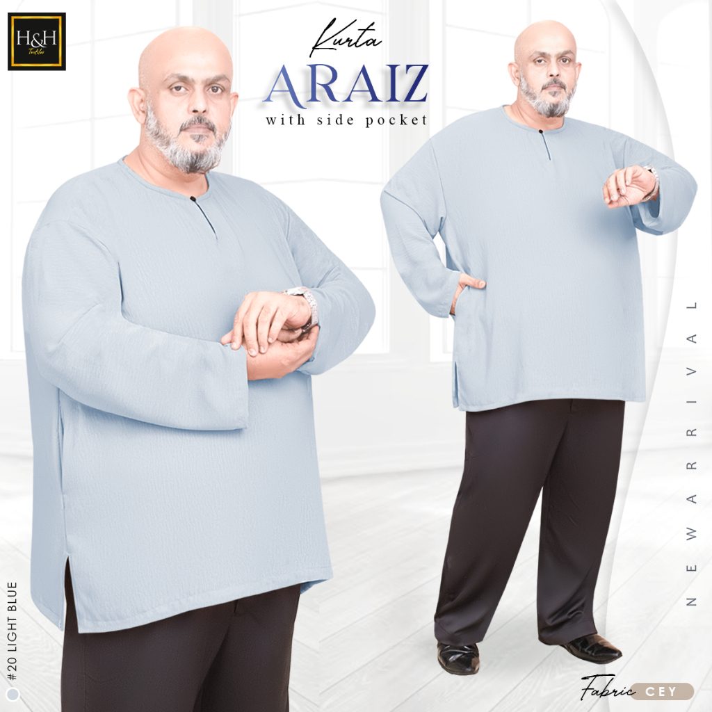 Raya 2024 Plus Size Kurta Lelaki 4XL 5XL 6XL Teluk Belanga Sleek ...