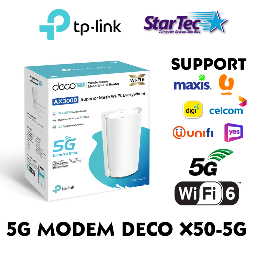 TP-LINK 5G MODEM Deco X50-5G AX3000 Whole Home Mesh WiFi 6 Gateway ...
