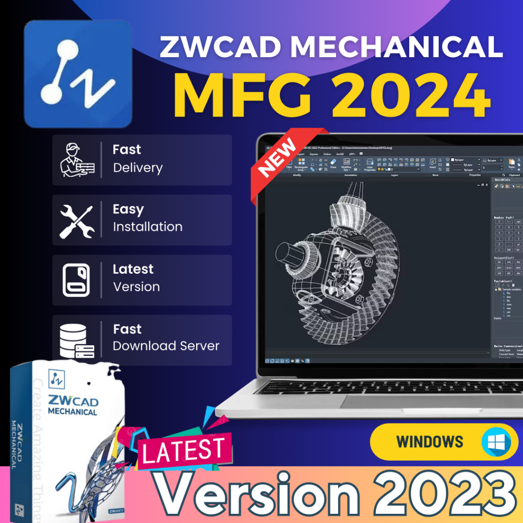 ZWCAD Mechanical / MFG 2024 | Windows | Lifetime | Shopee Malaysia