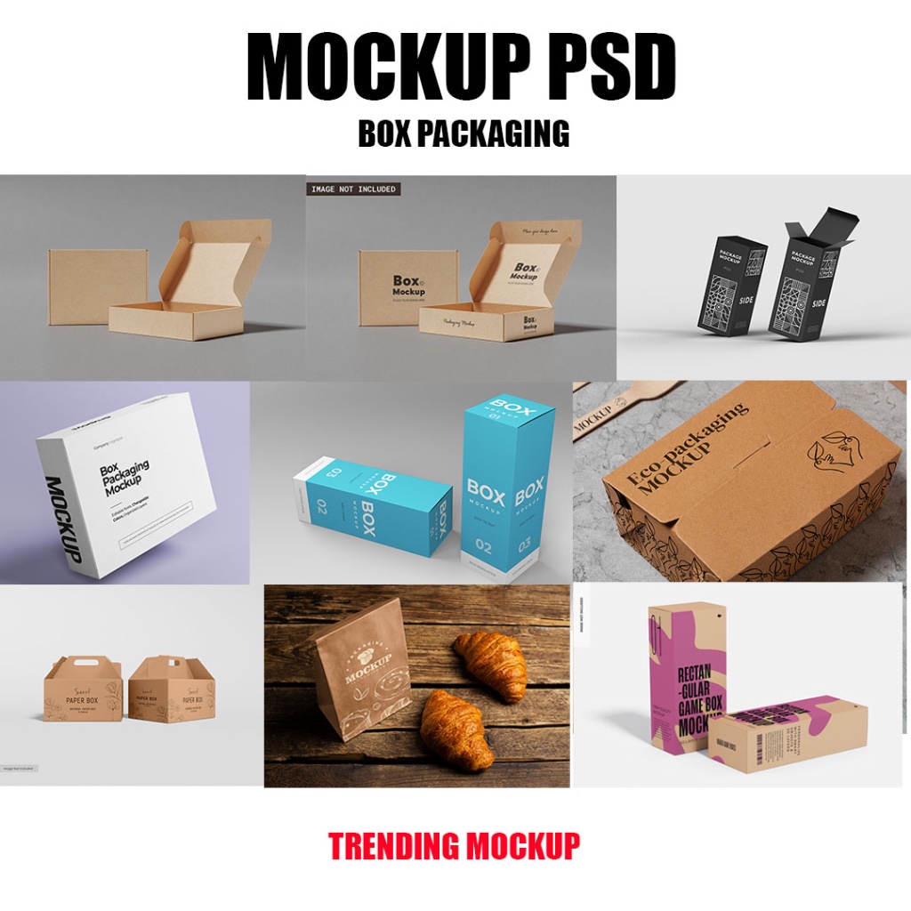 🔥Box Packaging Trending Mockup🔥Editable Realistic Box Packaging View ...