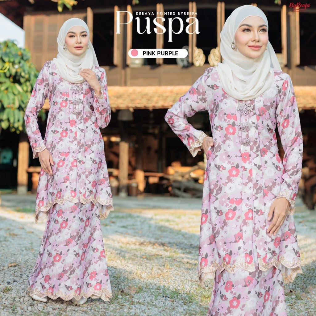[Raya 2024] Kebaya PUSPA ByReefa Collection | Kebaya Printed | Shopee ...