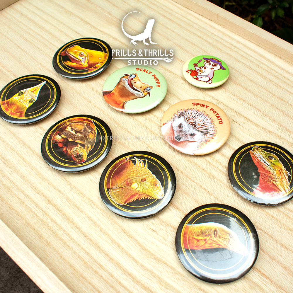 ‼️READY STOCK‼️ | Pin Badge | Reptiles Chameleon Crested Gecko Frog Cat ...