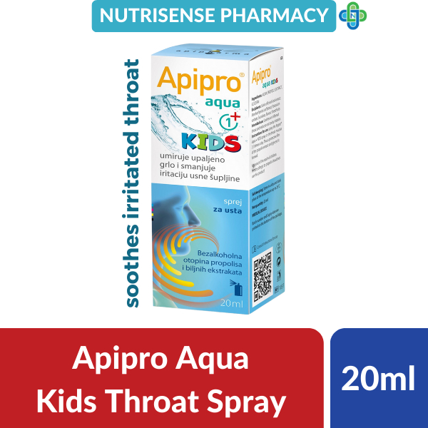 Apipro Aqua Kids Oral & Throat Spray - 20ml [Sore Throat, Ulcer ...