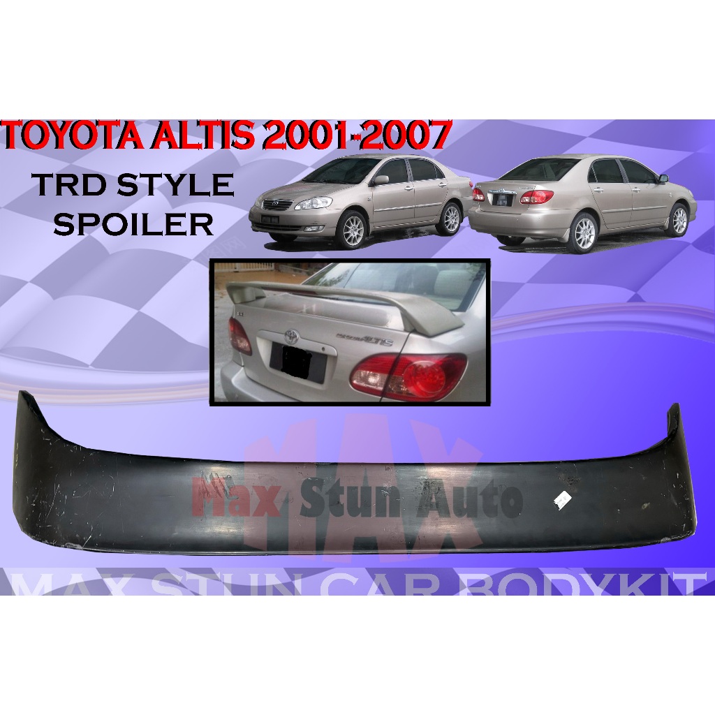 TOYOTA ALTIS 2001-2007 TRD STYLE SPOILER WITH LED MATERIAL FIBER ...