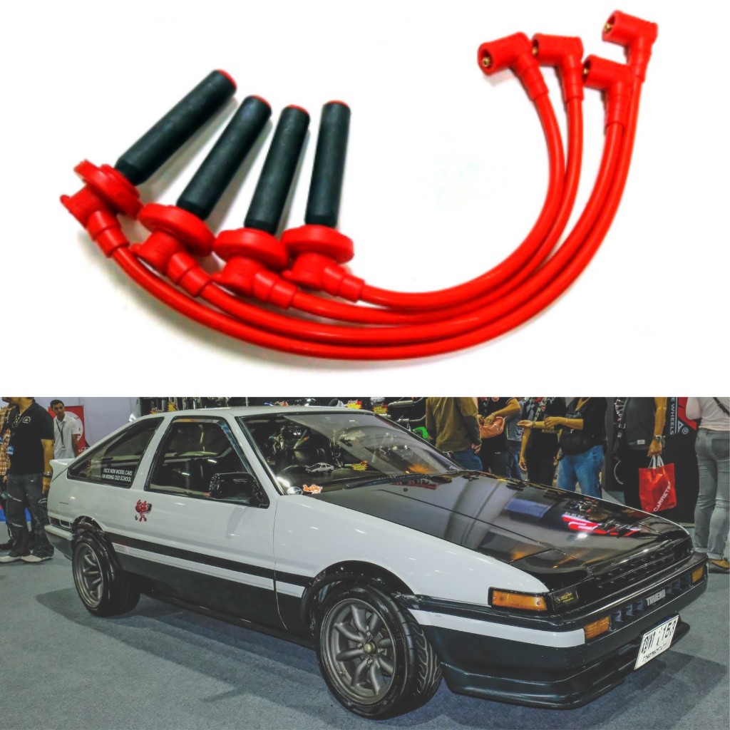 【AEROSPEED GENUINE】4AGE 16V Plug Cable Red Toyota Corolla Fifth ...