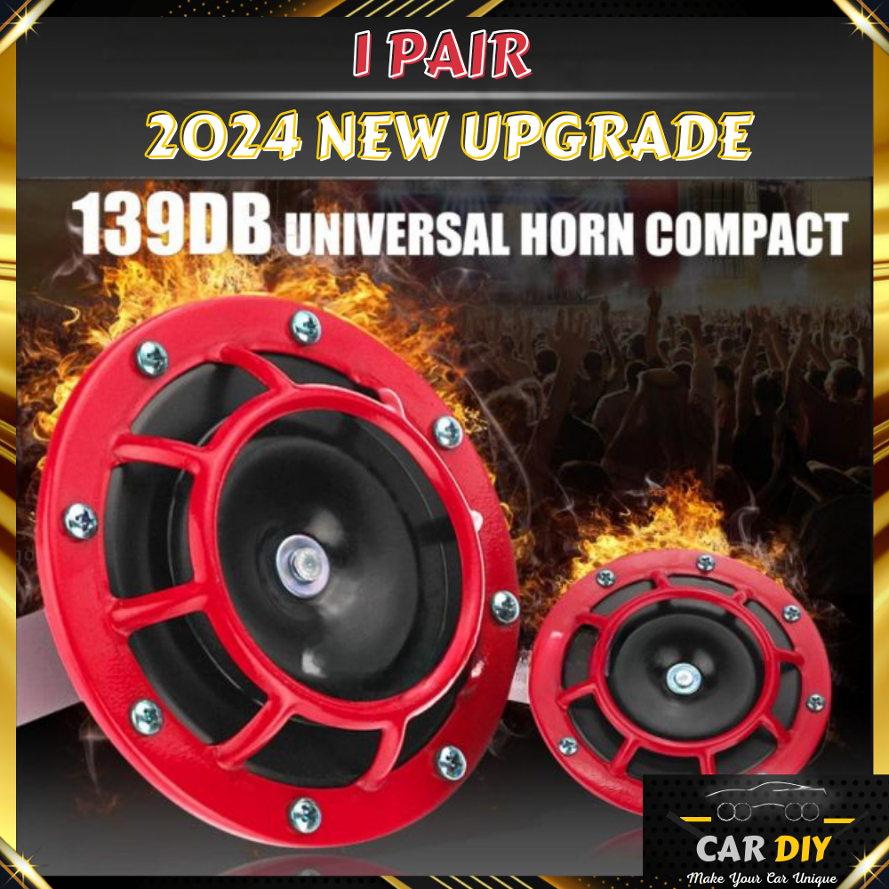 CAR DIY 1 Pair Super Loud Electric Disc Horn 12V 24V Loud Compact ...