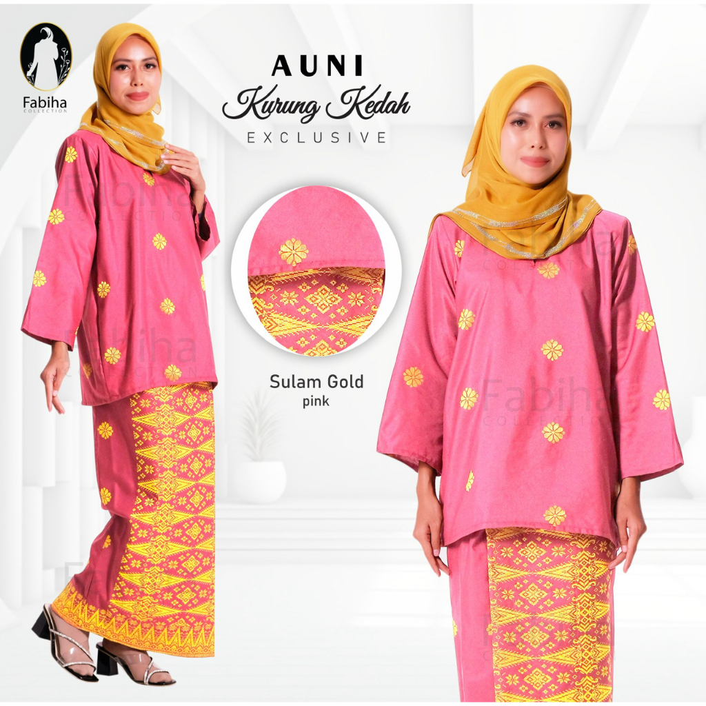 By Fabiha Exclusive | Baju Kurung Kedah Songket Tenun Soft Cotton Bunga ...