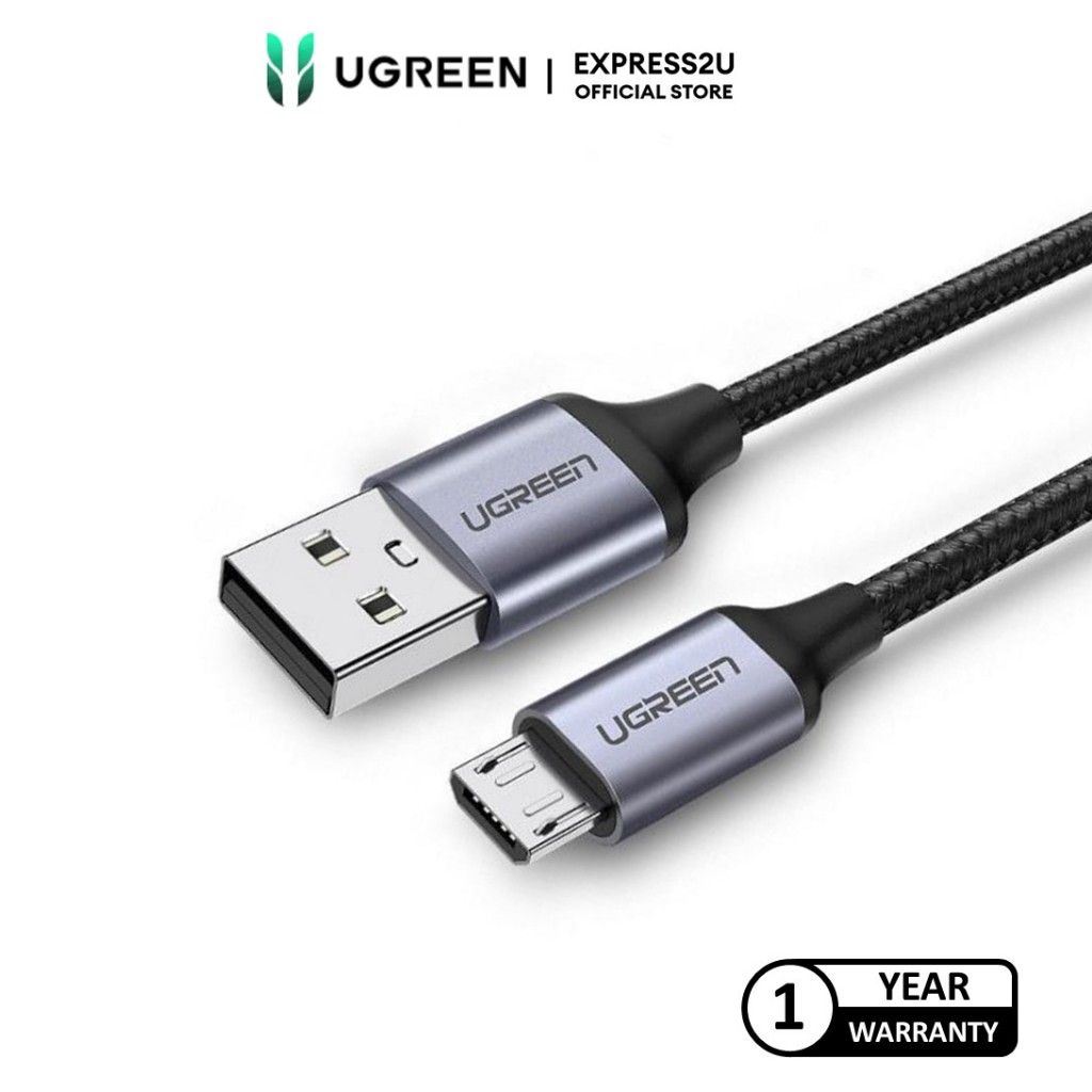 UGREEN USB-A 2.0 TO MICRO USB CABLE NICKEL PLATING ALUMINUM BRAID | Shopee Malaysia