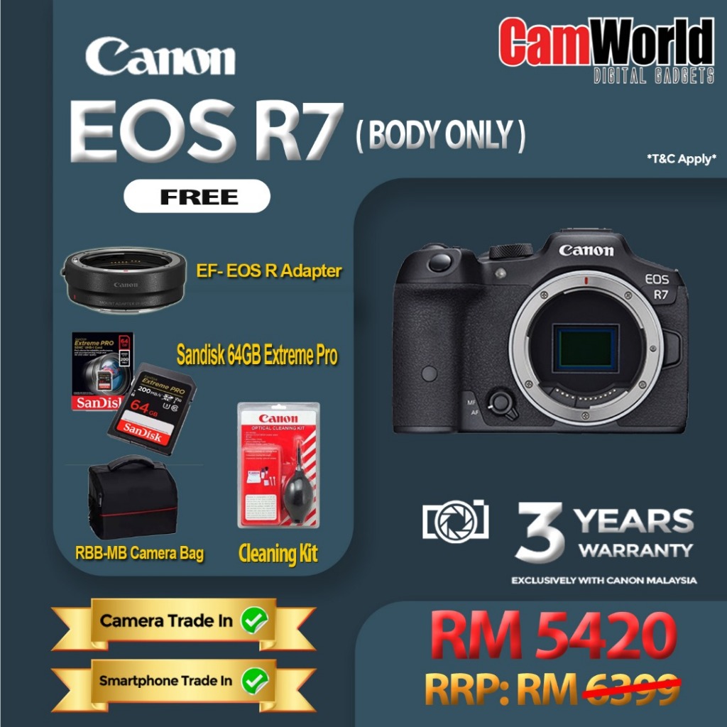 Canon EOS R7 ( BODY ONLY ) With EOS R Adapter | Shopee Malaysia