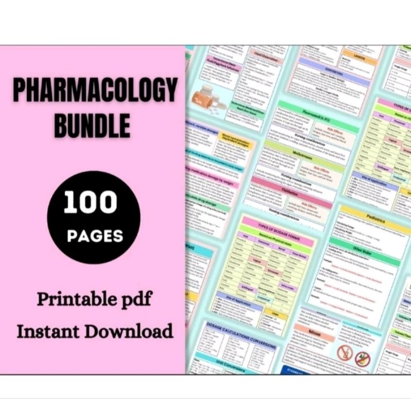 Pharmacology Bundle | Nursing School Notes | Pharmacology Notes ...
