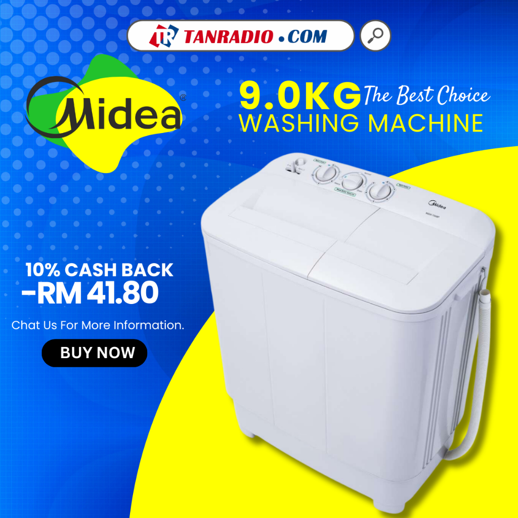 Midea Semi Auto Washer Twin Tub Washing Machine (7kg/8kg/9kg) | Shopee Malaysia