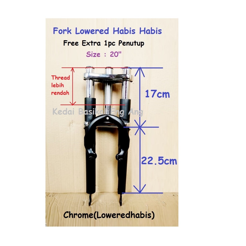 20" Double Fork Chrome dan chrome untuk basikal size 20" Fork Lowered ...
