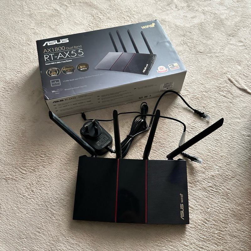 ASUS Router RT-AX55 / RT-AX53U WiFi 6 Wireless AX1800 Ai Mesh Unifi ...