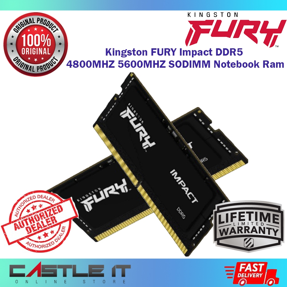 Kingston Fury Impact DDR5 Laptop RAM 8GB 16GB 32GB 4800MHz 5600MHz 6000MHz 6400MHz SODIMM Memory ...