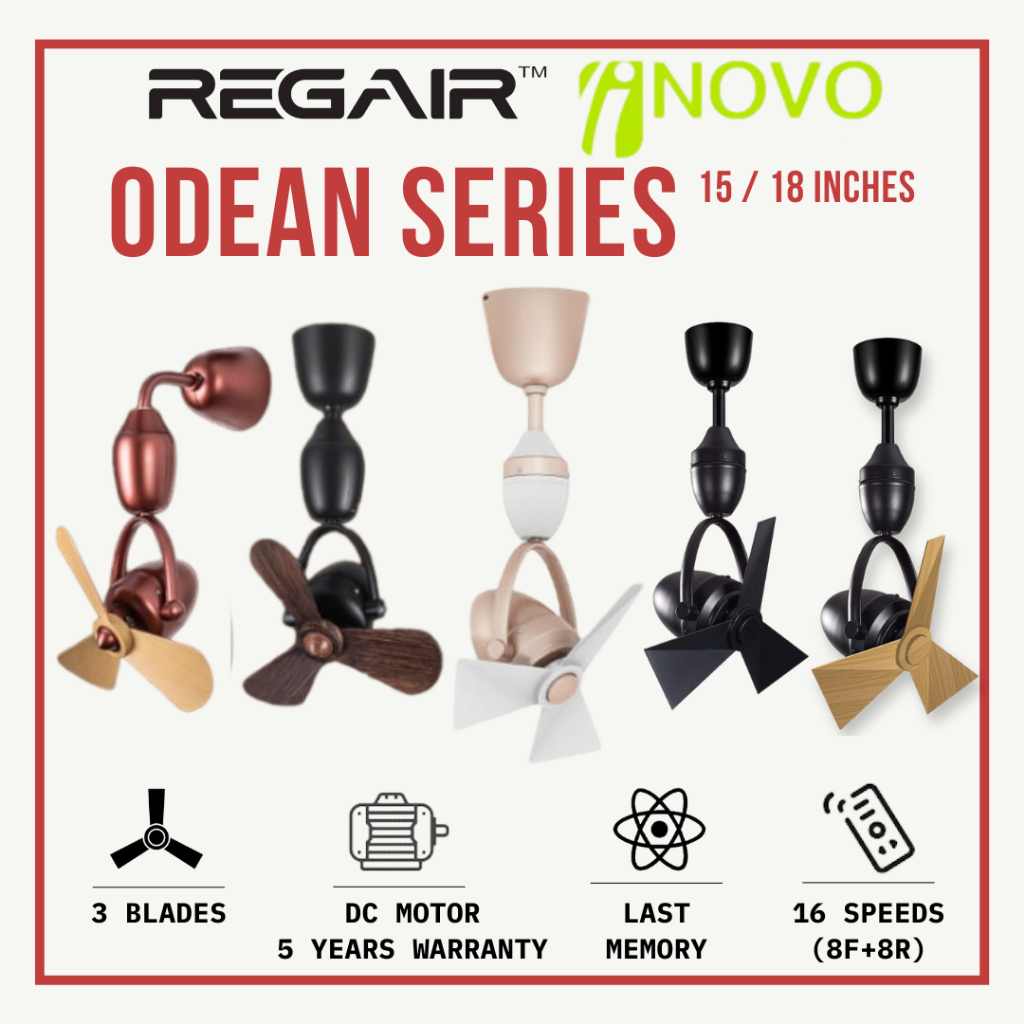 Regair Inovo Odean 18" Corner Fan Remote control 3 Blades Wall Fan ...