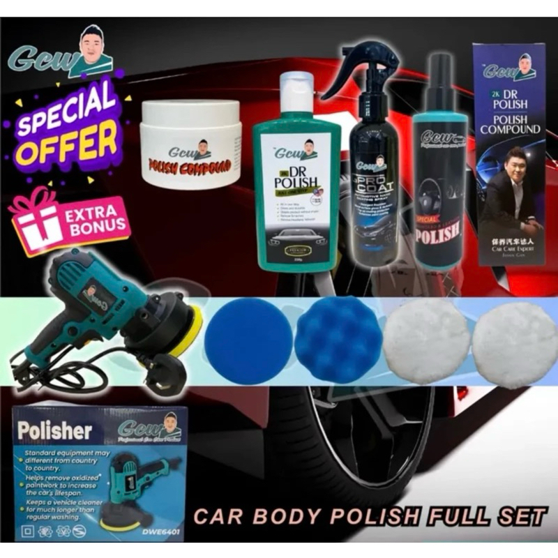 GCW(SET 2)FULL SET CAR BODY+WINDSCREEN POLISH+DASHBOARD POLISH🔥FREE ...