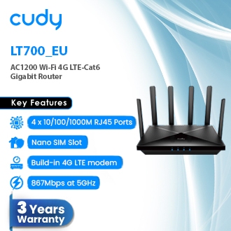 Cudy LT700_EU | AC1200 Wi-Fi 4G LTE-Cat6 Gigabit Router | Shopee Malaysia