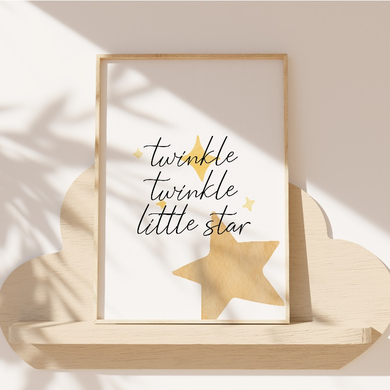 Twinkle twinkle little star Poster with frame (Nursery Series) in A3/A4 ...