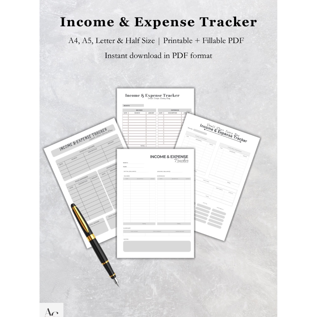 (Printable) Income & Expense Tracker - A4 & Letter Size | Shopee Malaysia